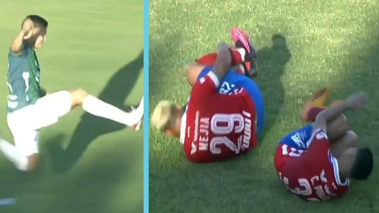 ¡Roja y a la cárcel! La durísima entrada de un jugador contra dos de ...
